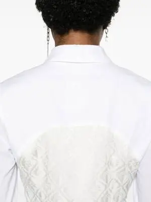 MARINE SERRE Cotton Poplin Corset Shirt With Lace Trim - White