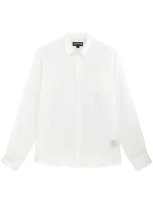 Vilebrequin Logo-embroidered Linen Shirt - White