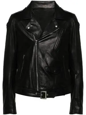 Rick Owens Lukes Stooges Leather Jacket - Black
