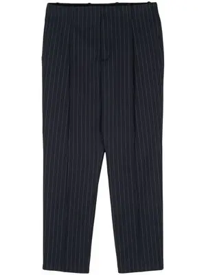 Maison Kitsuné Pinstriped Tapered Trousers