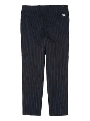 Maison Kitsuné Pinstriped Tapered Trousers