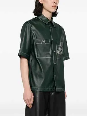 Amiri Arts District Faux-Leather Shirt In Green - 42% Off