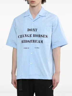 OAMC Striped Slogan-print Shirt