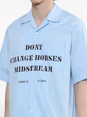 OAMC Striped Slogan-print Shirt