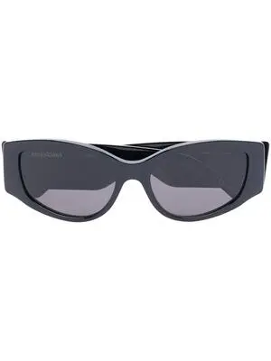 Balenciaga Logo-print Cat-eye Sunglasses - Black