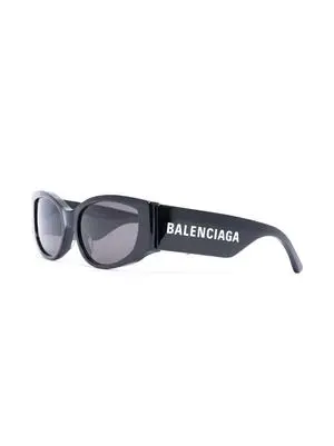 Balenciaga Logo-print Cat-eye Sunglasses - Black