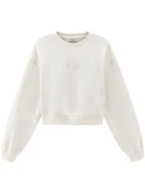 Woolrich Logo-embroidered Cotton Sweatshirt - White