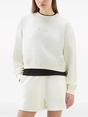 Woolrich Logo-embroidered Cotton Sweatshirt - White