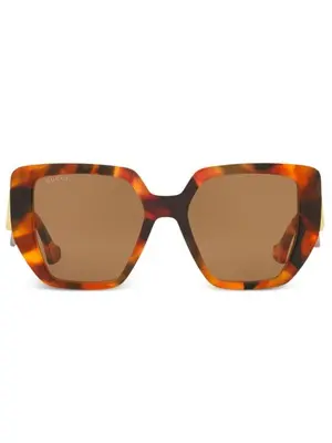 Gucci Gucci Eyewear Tortoiseshell Square-Frame Sunglasses Orange