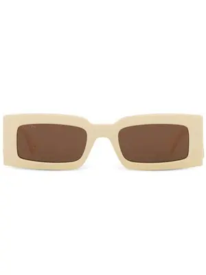 Gucci Gg Rectangle Sunglasses - White