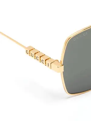 Gucci Logo-lettering Square-frame Sunglasses