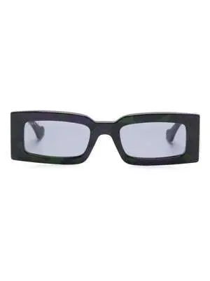 Gucci Logo-plaque Rectangle Sunglasses - Purple
