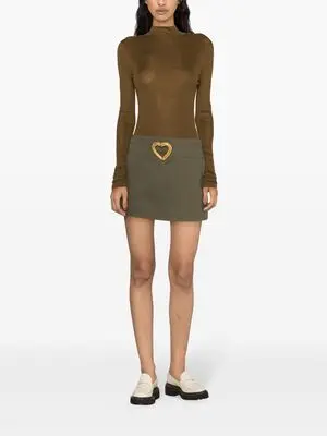 Moschino Heart-buckle Twill Miniskirt