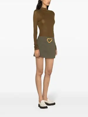 Moschino Heart-buckle Twill Miniskirt