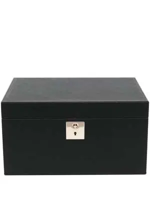 Smythson Panama Textured-leather Jewellery Box - Black