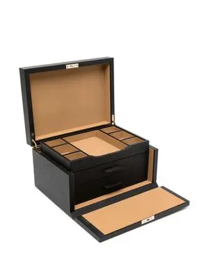 Smythson Panama Textured-leather Jewellery Box