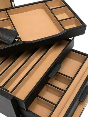 Smythson Panama Textured-leather Jewellery Box