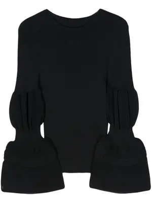Issey Miyake Fine-ribbed Top - Black