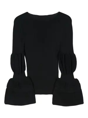 Issey Miyake Fine-ribbed Top - Black