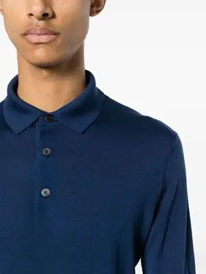 Zegna Fine-ribbed Polo Shirt - Blue