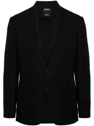 Zegna Single-breasted Wool Blazer - Blue