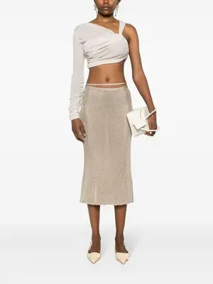 Jacquemus Le Brilho Lurex Midi Skirt - Gold