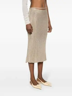 Jacquemus Le Brilho Lurex Midi Skirt - Gold