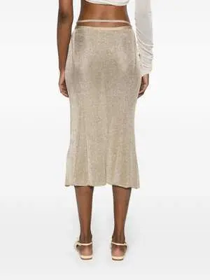 Jacquemus Le Brilho Lurex Midi Skirt - Gold
