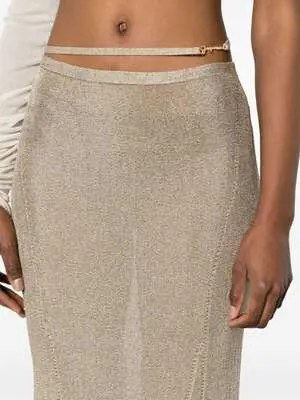 Jacquemus Le Brilho Lurex Midi Skirt - Gold