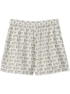 Burberry Toggle-print Silk Shorts - White
