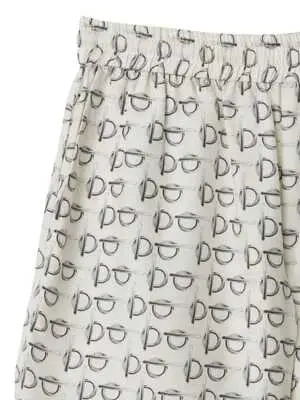 Burberry Toggle-print Silk Shorts - White