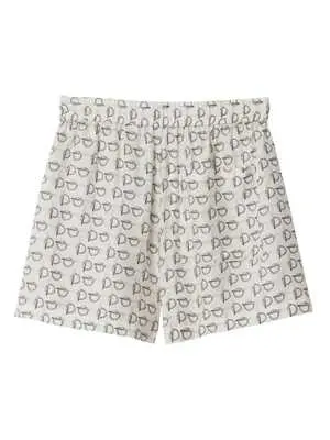 Burberry Toggle-print Silk Shorts - White