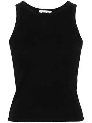 Sandro Logo-embroidered Ribbed Tank Top - Black