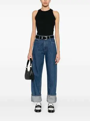 Sandro Logo-embroidered Ribbed Tank Top - Black