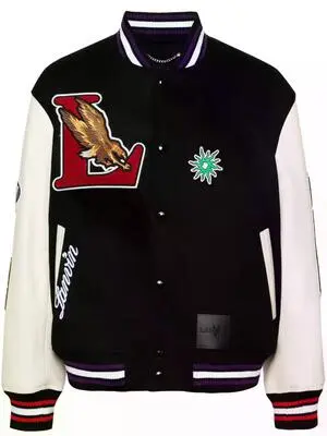 LANVIN Logo-patch Varsity Jacket - Black