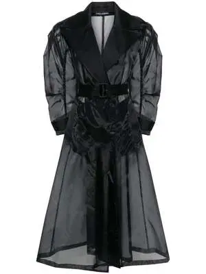Dolce & Gabbana Long Double-breasted Organza Trench Coat