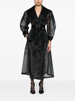 Dolce & Gabbana Long Double-breasted Organza Trench Coat