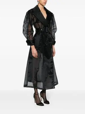 Dolce & Gabbana Long Double-breasted Organza Trench Coat