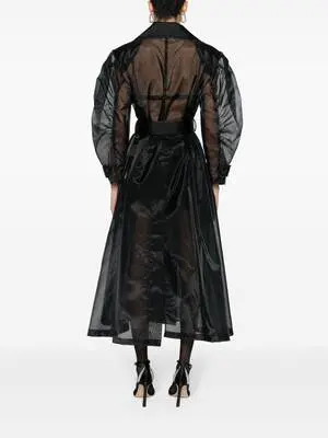 Dolce & Gabbana Long Double-breasted Organza Trench Coat