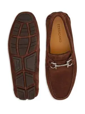 FERRAGAMO Gancini Loafers - Brown