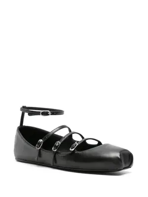 Alexander McQueen Buckled-straps Leather Ballerinas
