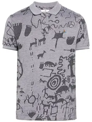 VIVIENNE WESTWOOD Graphic-print Polo Shirt - Grey