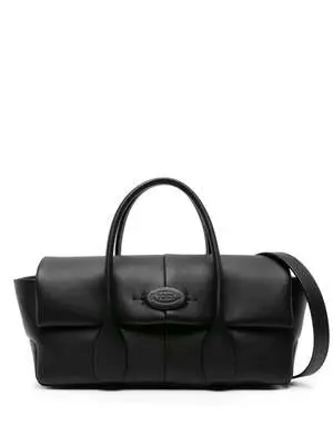 TOD'S Di Reverse Leather Tote Bag - Black
