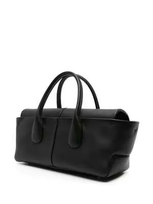 TOD'S Di Reverse Leather Tote Bag - Black