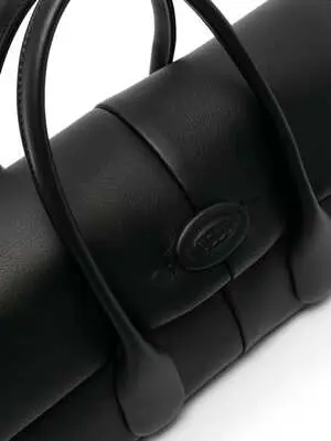 TOD'S Di Reverse Leather Tote Bag - Black