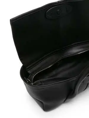 TOD'S Di Reverse Leather Tote Bag - Black