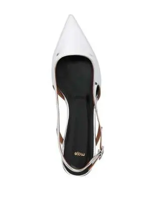 Maje 55mm Metallic Slingback Pumps - Silver