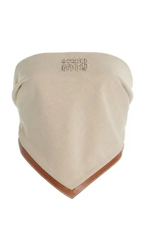 Miu Miu Strapless Canvas Crop Top