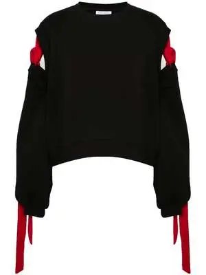 IOANA CIOLACU Stamp Cold-shoulder Sweatshirt - Black
