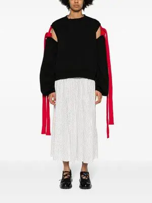 IOANA CIOLACU Stamp Cold-shoulder Sweatshirt - Black